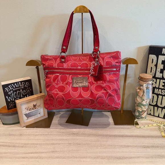 Coach | Bags | Coach Poppy Red Women Large Bag | Poshmark